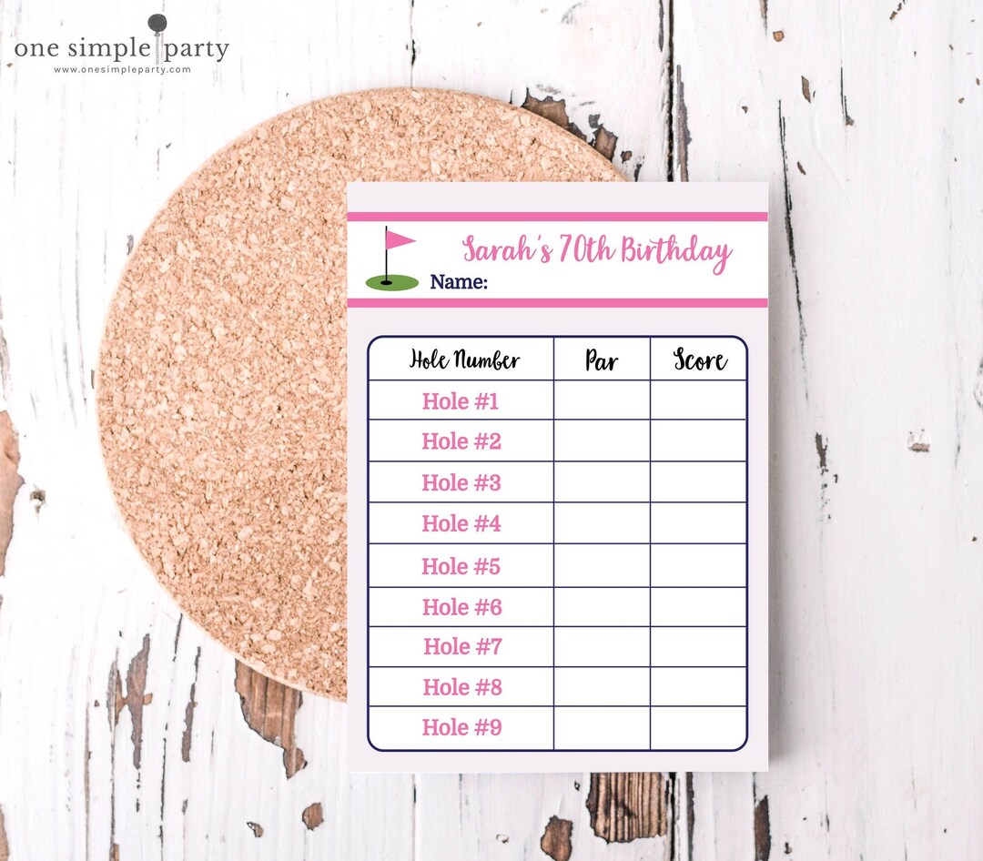 EDITABLE Pink Golf Scorecard - Golf Baby Shower - Golf Wedding - Golf ...