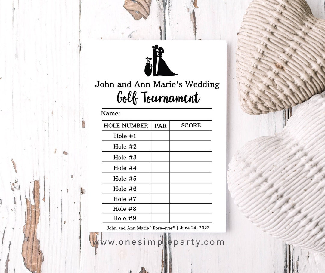 EDITABLE Wedding Golf Scorecard - Golf Wedding - Golf Party - Golf ...