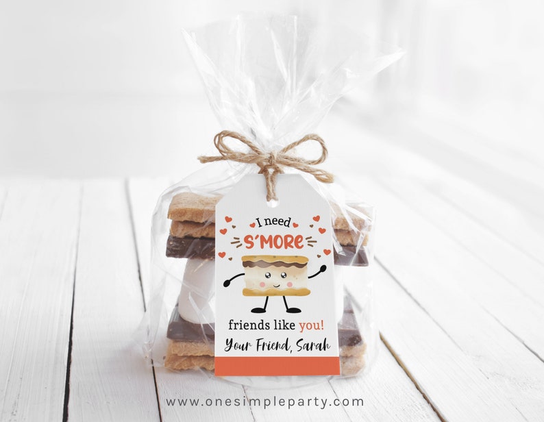 EDITABLE Smores Valentine Tag - Kids Valentine - Valentine Tag ...