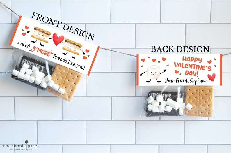 EDITABLE Smores Valentine Bag Topper, Kids Valentine, Smores Valentine ...