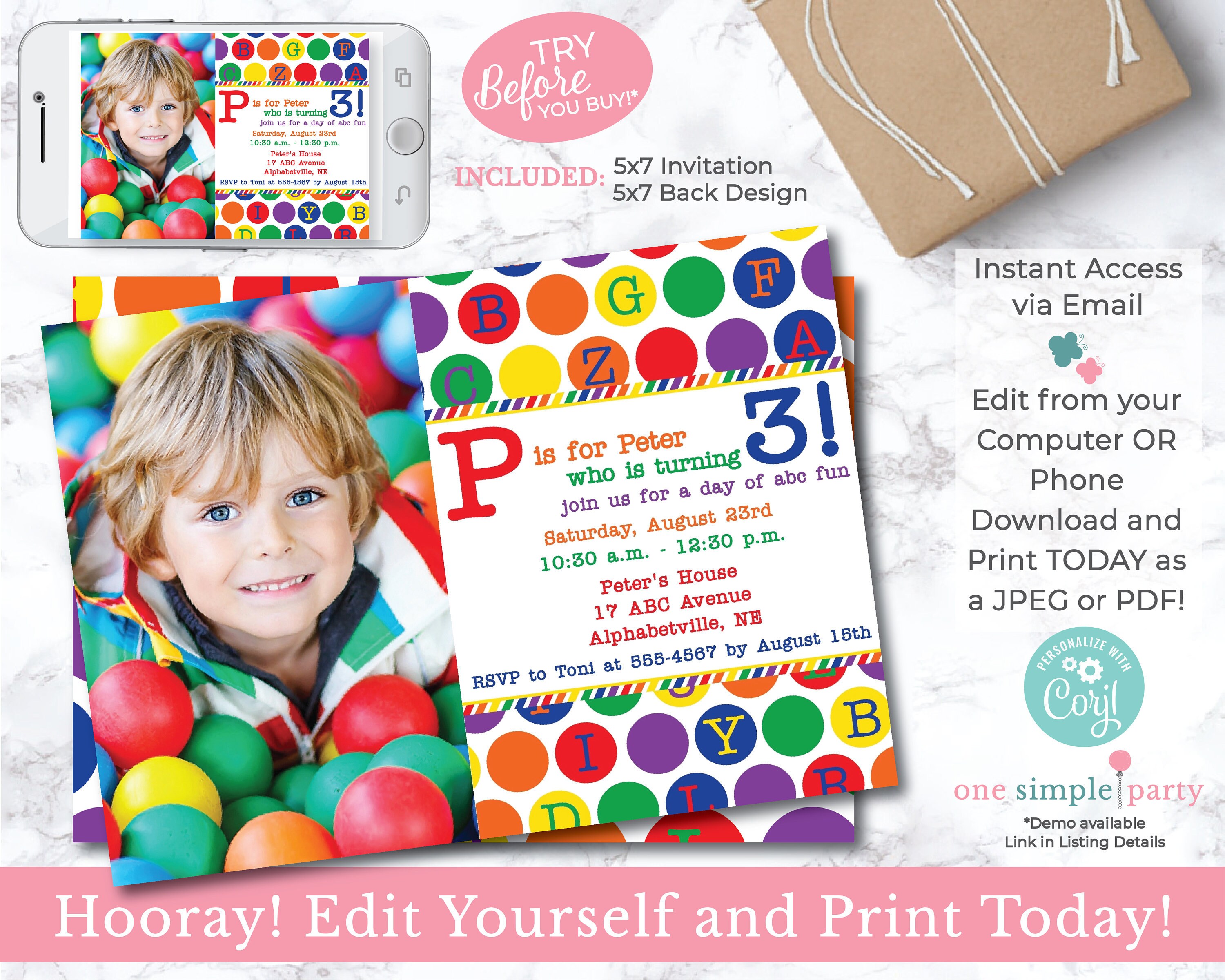 Abc Party Invitations