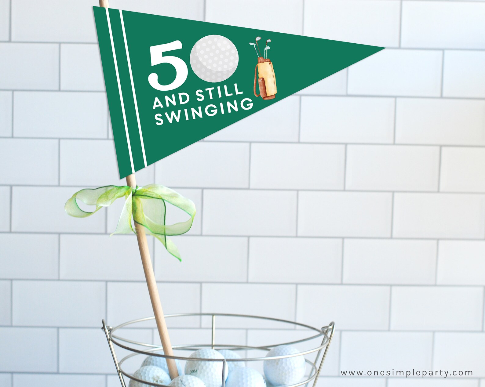 50th Birthday Golf Pennant Flag - Golf Birthday - Golf Party - Still ...