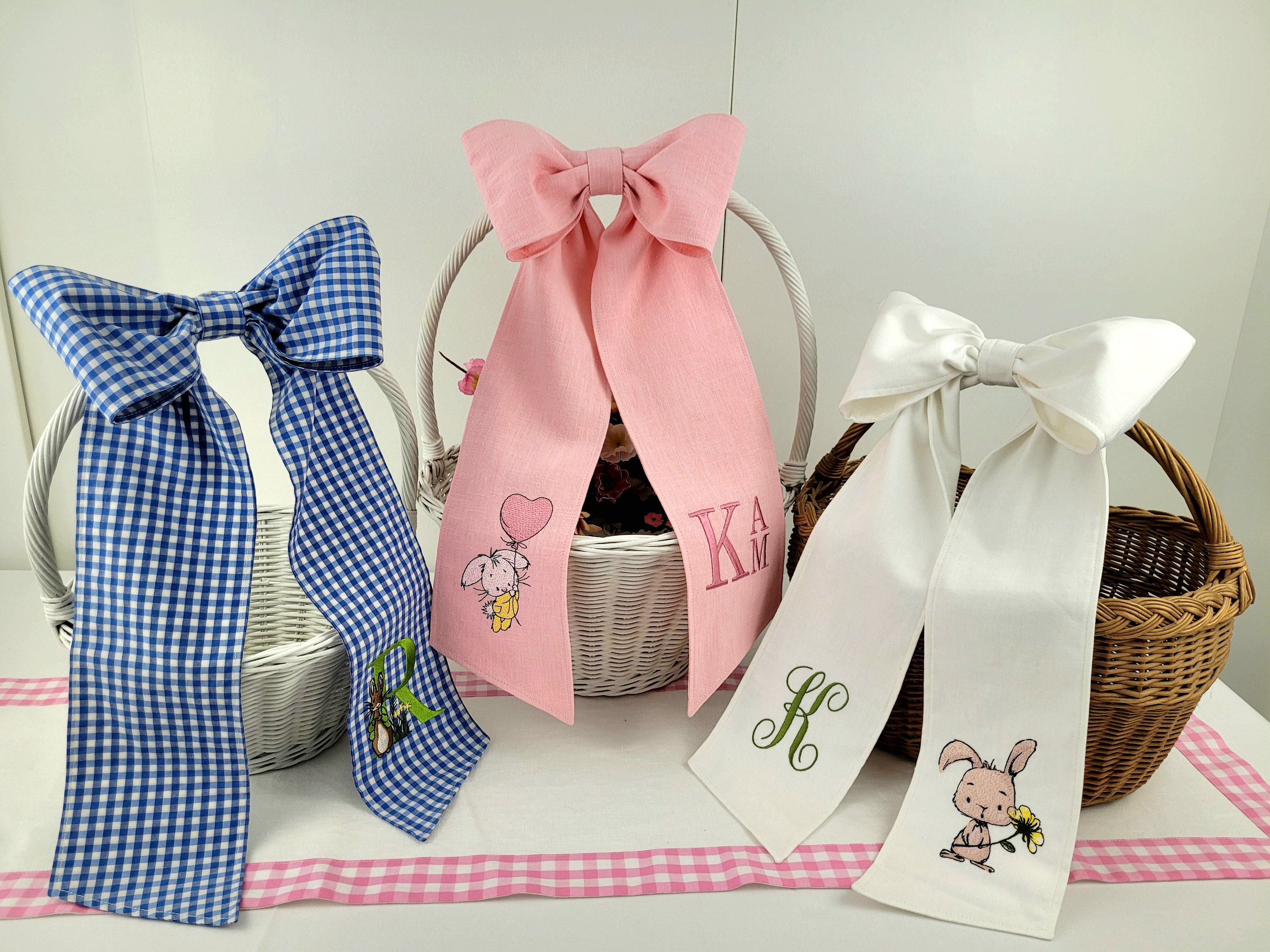 Custom Easter Basket Sash, Basket Sash, Wreath Sash, Spring Sash, Baby ...