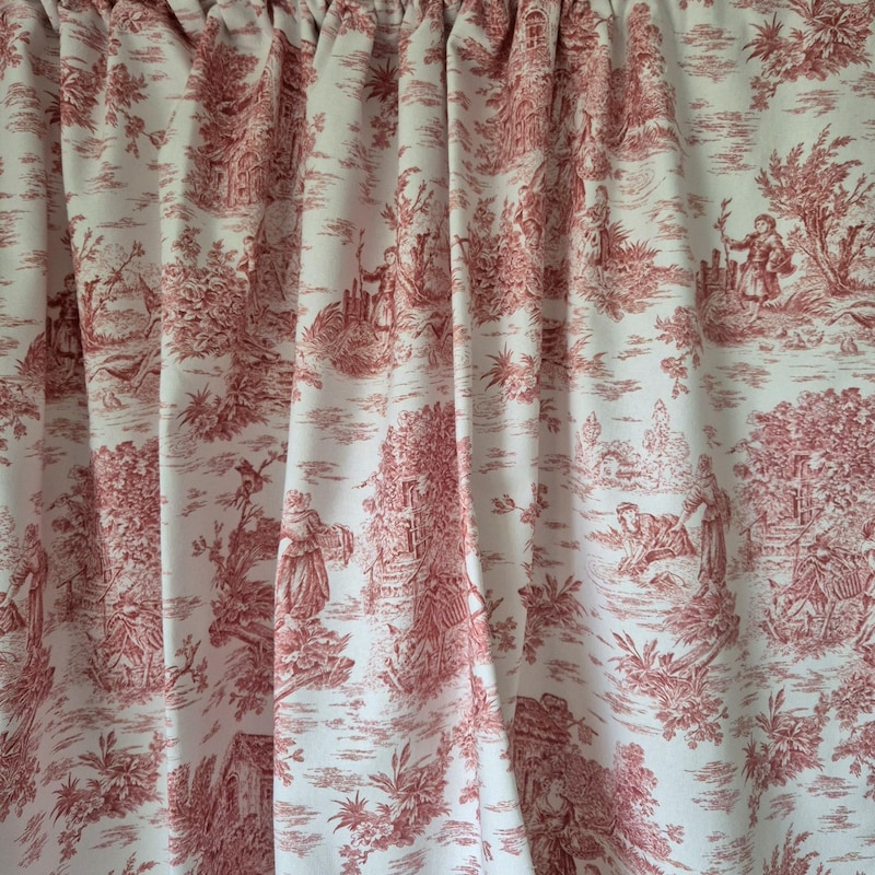 Red Toile Valance - Etsy