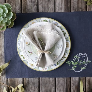 Monogramed Linen Placemat, Personalized Placemats, Embroidered Place ...