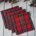 LARGE Dinner Napkins,tartan Plaid Napkins, Christmas Serviettes, Extra ...