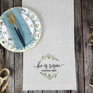 HE IS RISEN Table Runner, Easter Table Runner, Linen Table Runner ...