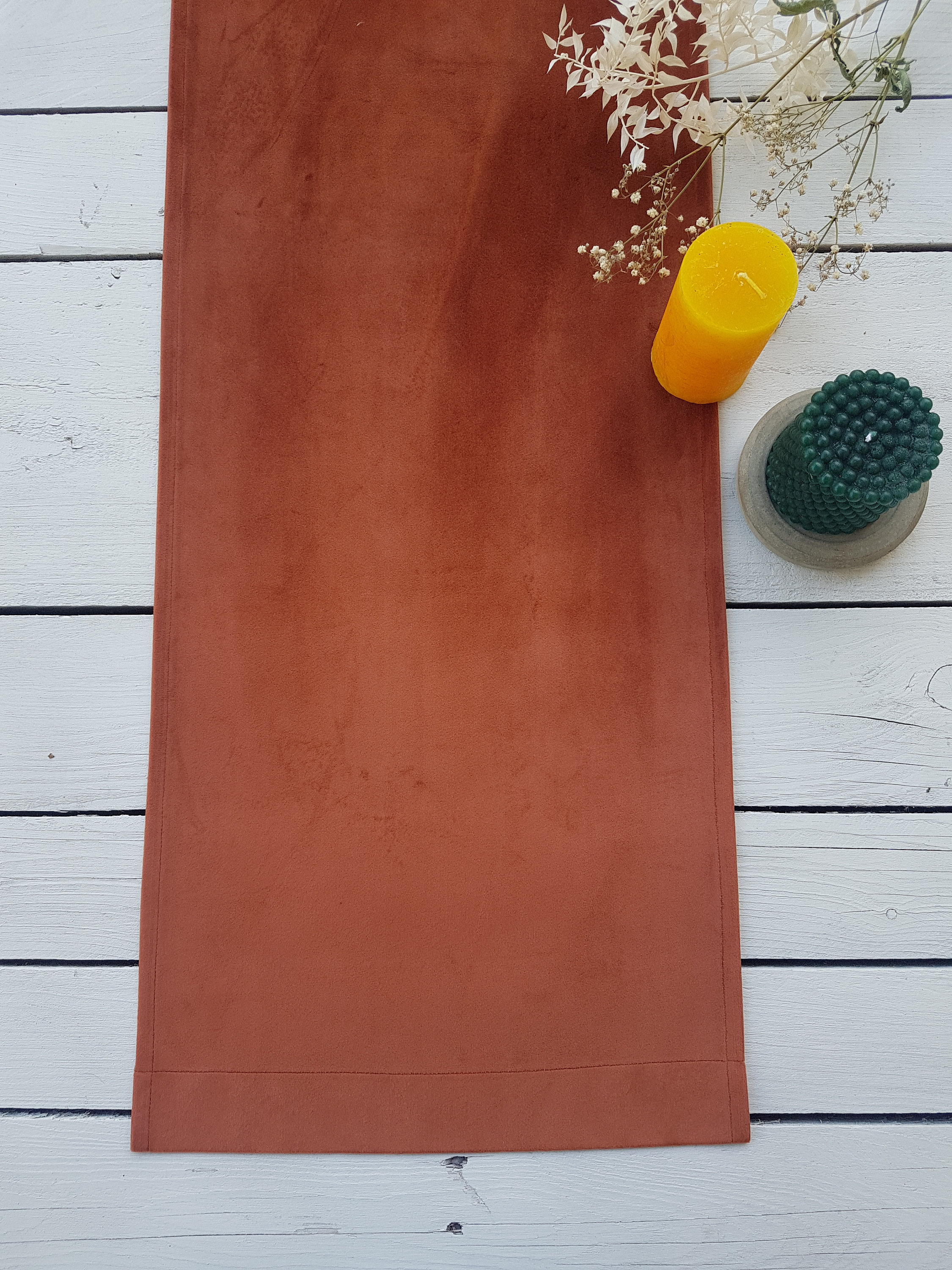 Brick Velvet Table Runner Burned Orange Table Runner | Etsy
