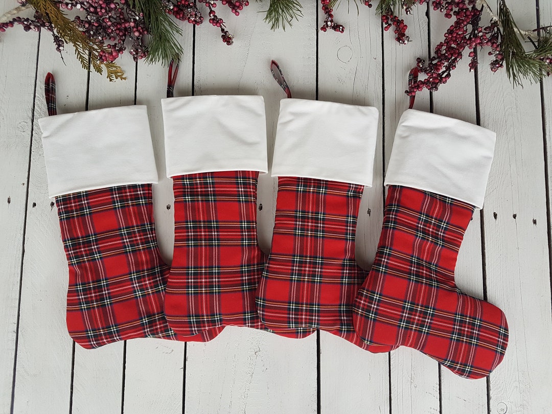 Mix and Match Plaid Christmas Stockings, Family Christmas Stockings ...