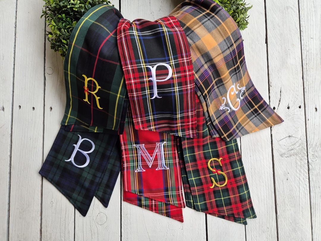 Custom Wreath Sash, Plaid Wreath Sash, Wreath Sash, Door Sash. Monogram ...