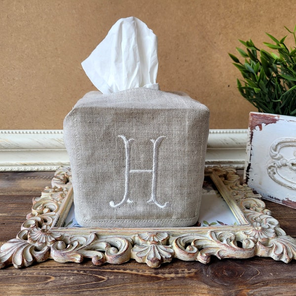 Linen Tissue Box Cover - Etsy