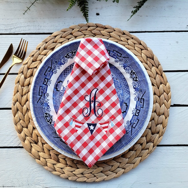 Red Gingham Napkins - Etsy
