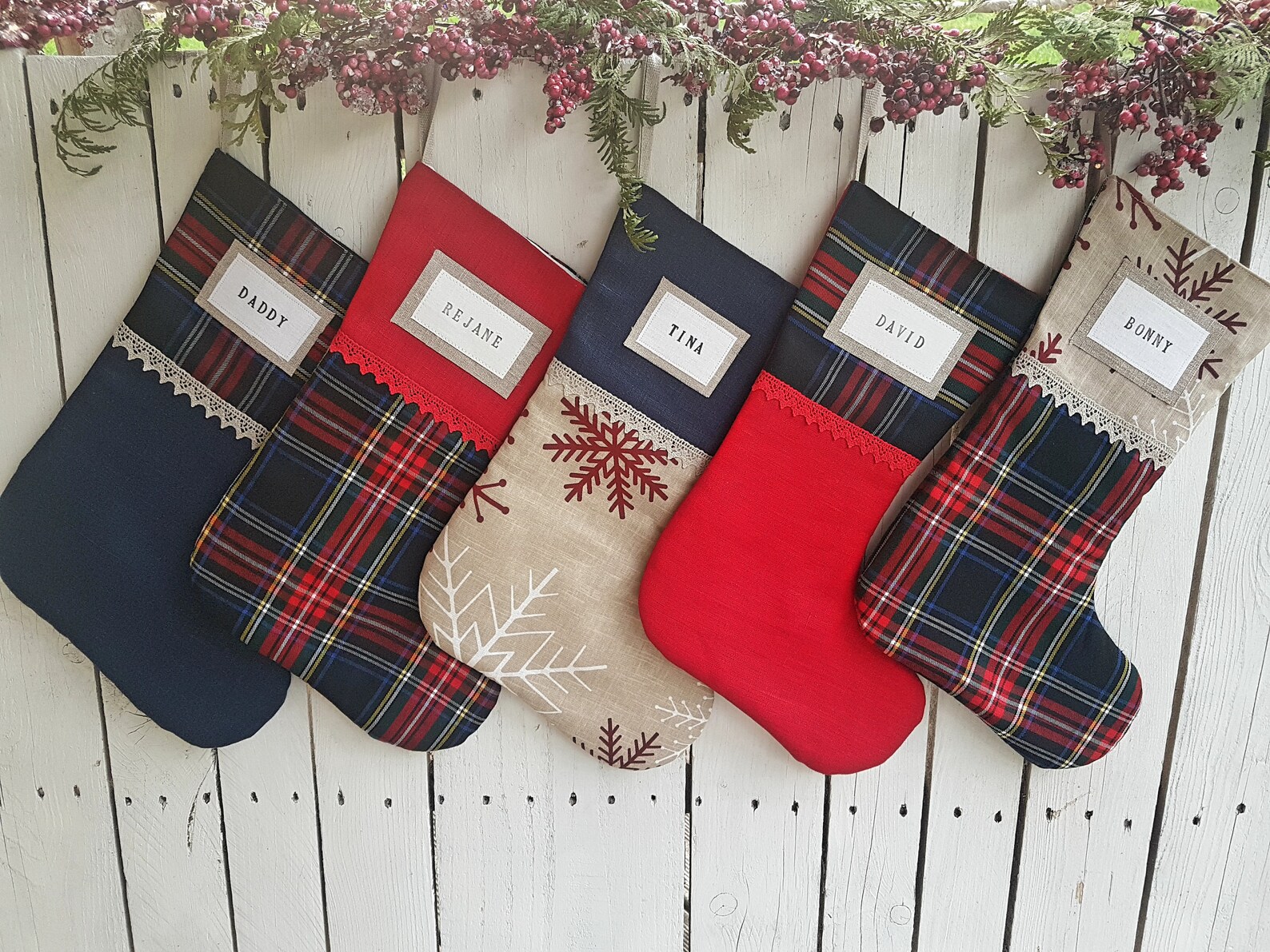Family Christmas Stockings Fun Kids Stockings Black - Etsy
