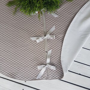 Beige Tree Skirt, Quilted Christmas Tree Skirt, Monochrome Tree Skirt ...