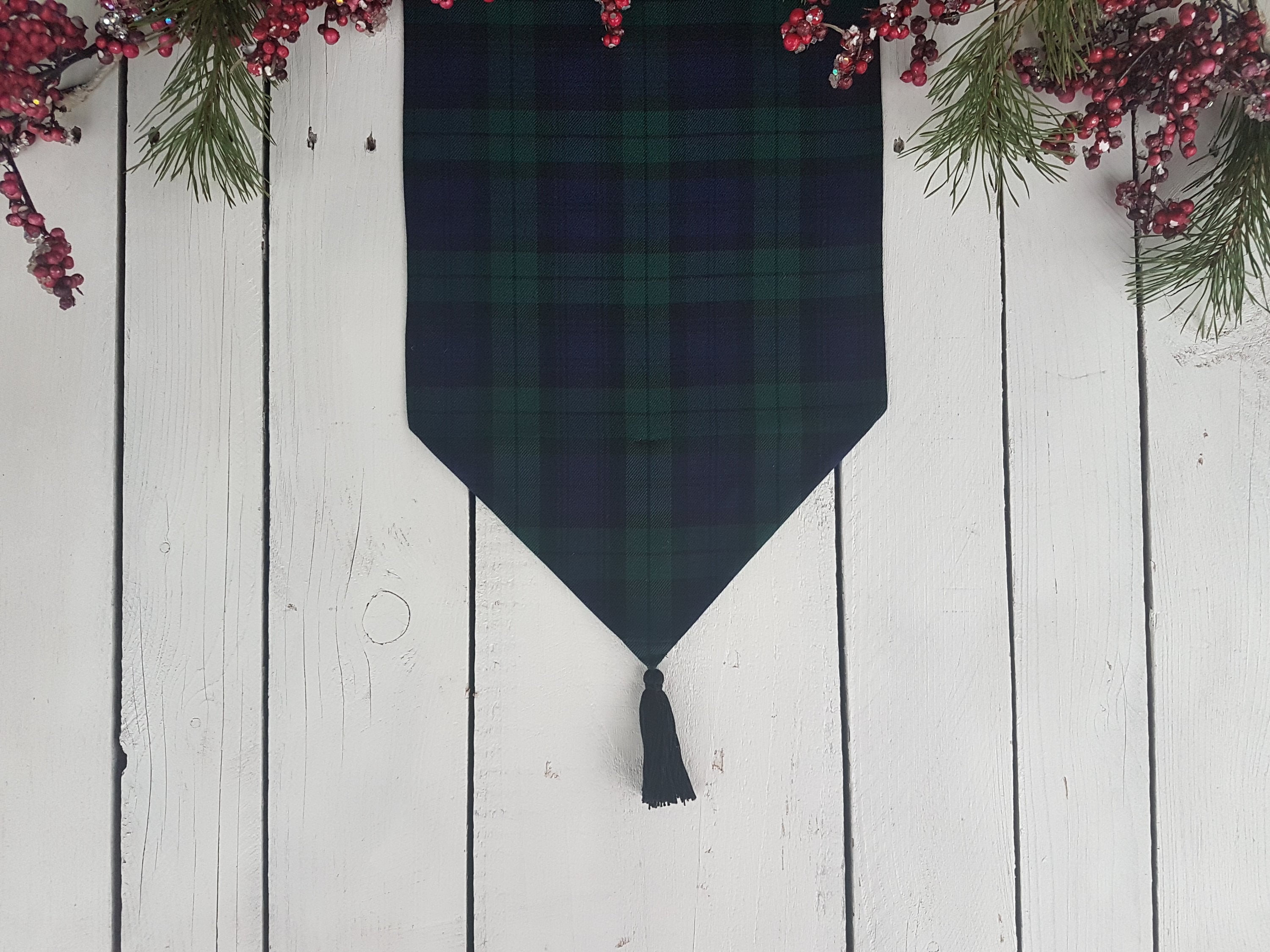 Navy Tartan Table Runner - Plaid , Tartan, Check, Navy, Green, Black - Etsy