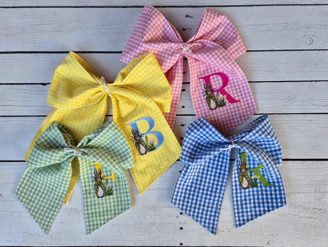 Gingham Easter Wreath Sash, Easter Wreath Sash, Green Gingham Wreath ...