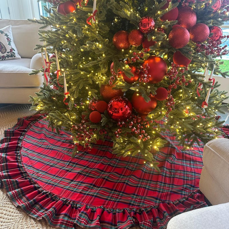 Red Edge Tree Skirt - Etsy