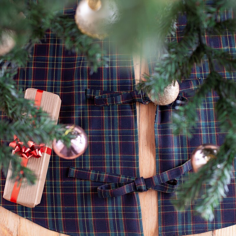 Tree Skirt Green Plaid - Etsy UK
