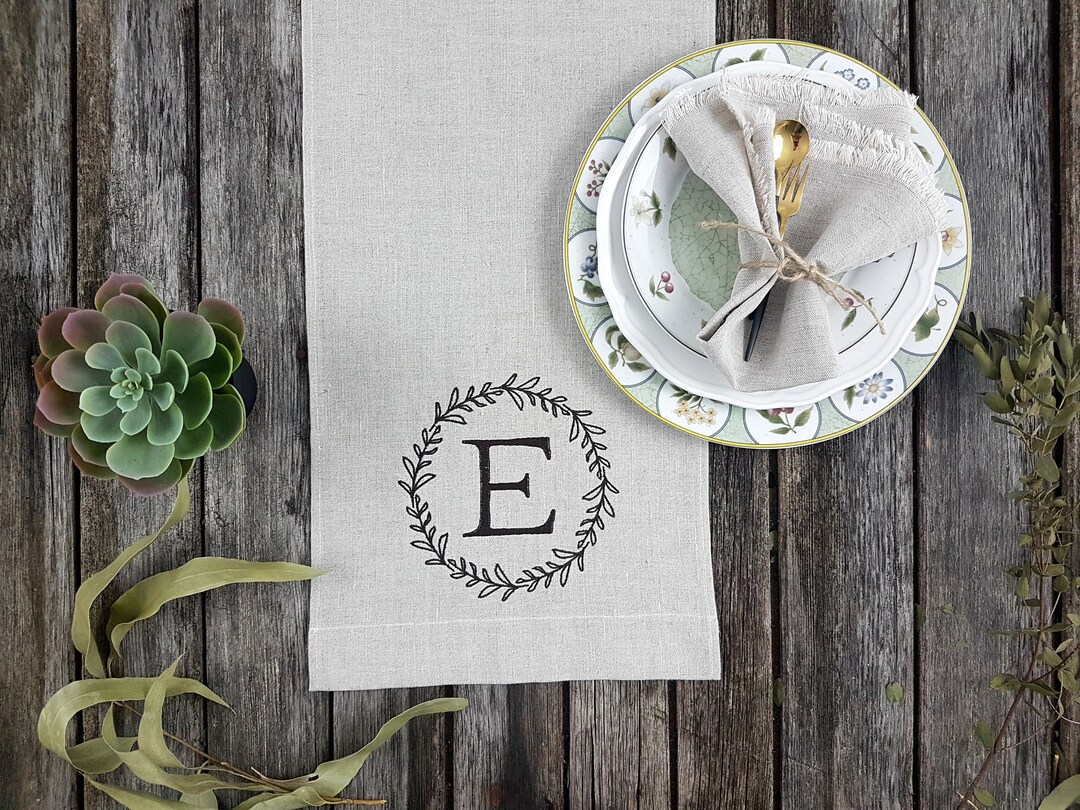 MONOGRAM Table Runner, Personalized Table Runner, Linen Runner ...
