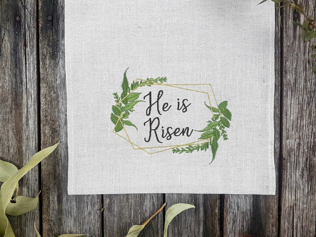 HE IS RISEN Table Runner, Easter Table Runner, Linen Table Runner ...