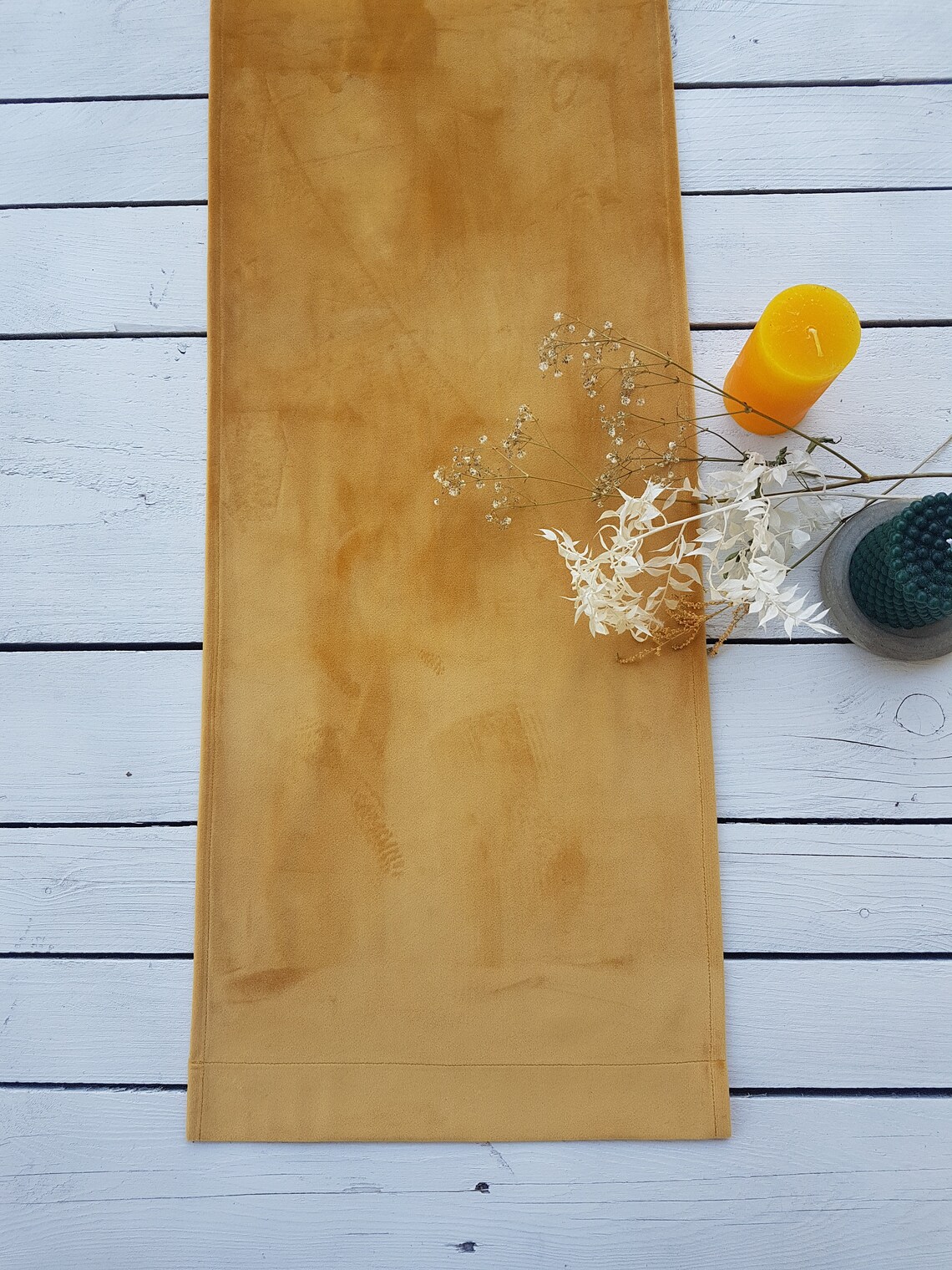 Mustard Velvet Table Runner Mustard Yellow Table Runner | Etsy