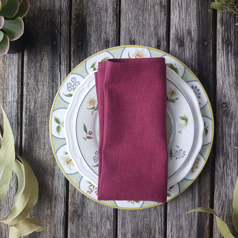 Burgundy Napkins - Etsy