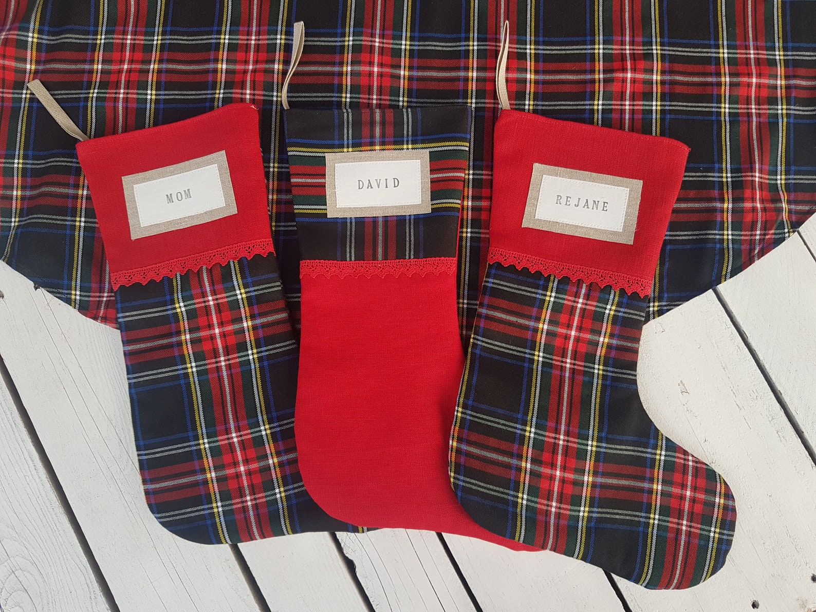 Family Christmas Stockings Fun Kids Stockings Black - Etsy