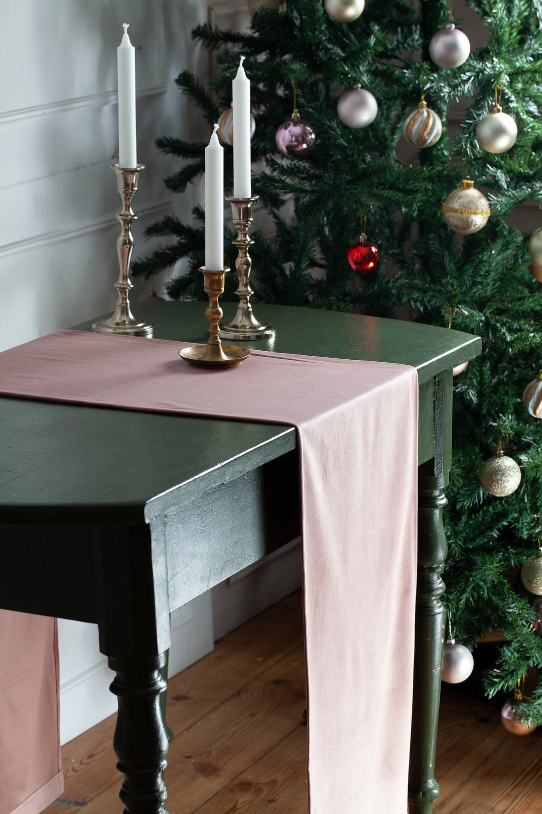 Old Rose Velvet Table Runner, Rose Pink Table Runner, Velvet Table ...