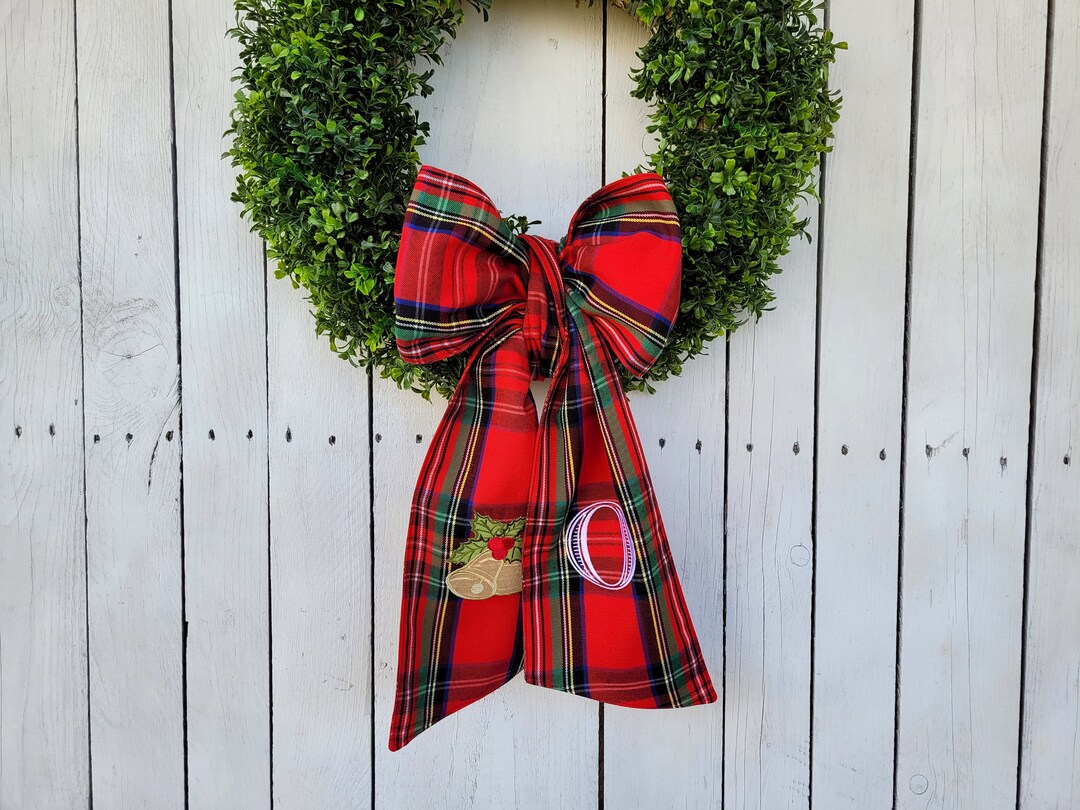 Plaid Wreath Sash, Christmas Wreath Sash - Etsy