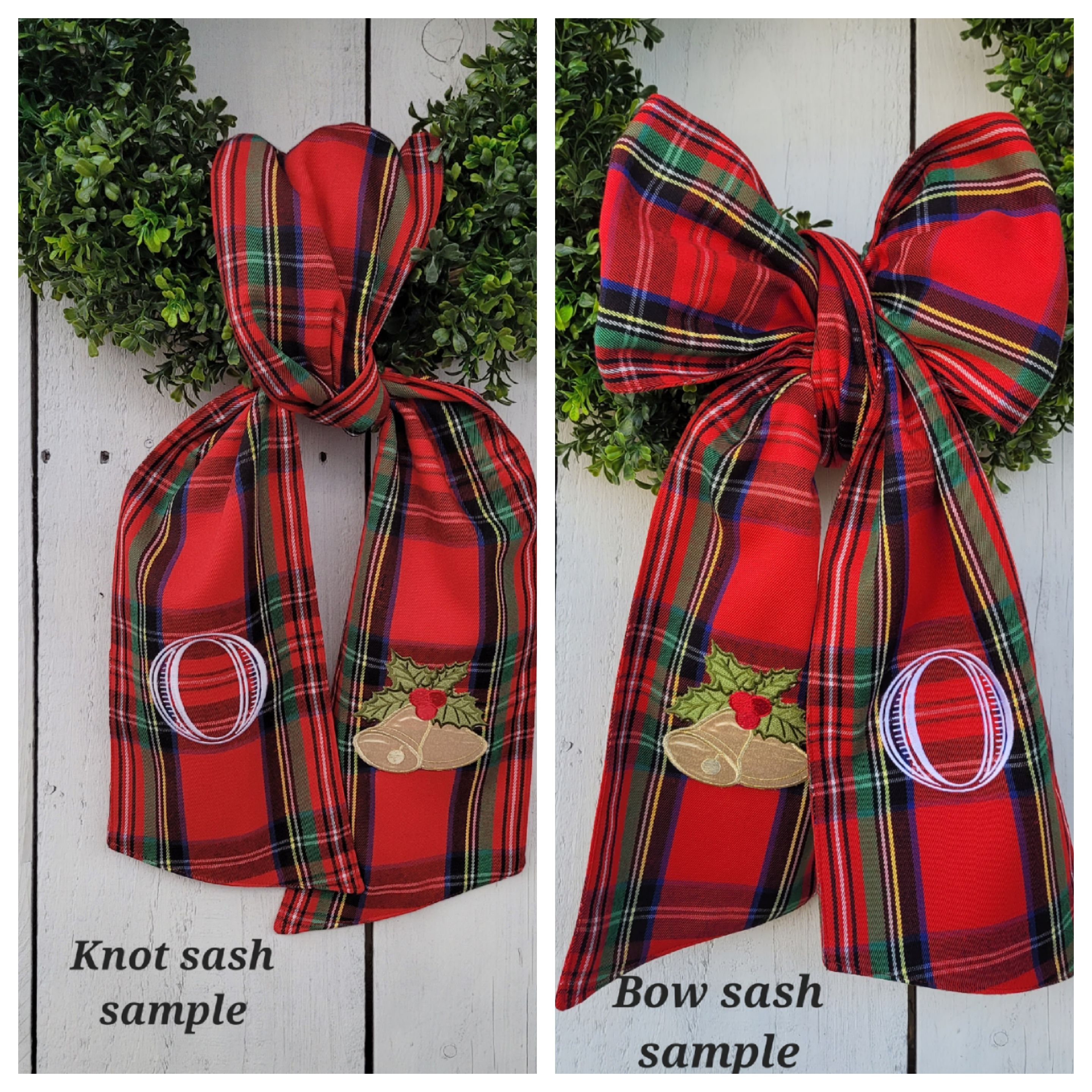Plaid Wreath Sash Christmas Wreath Sash - Etsy Canada