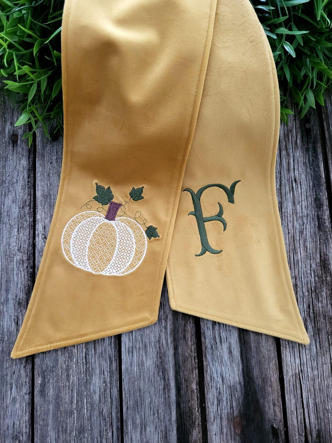 Autumn Wreath Sash, Door Wreath Sash, Pumpkin Sash, Halloween Sash ...