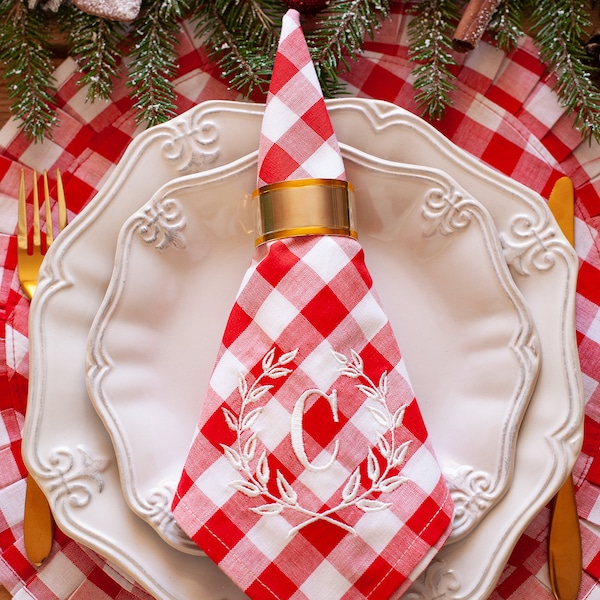 Red Gingham Napkins - Etsy