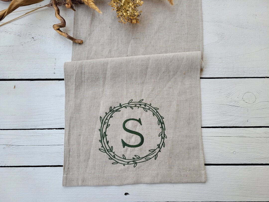 MONOGRAM Table Runner, Personalized Table Runner, Linen Runner ...