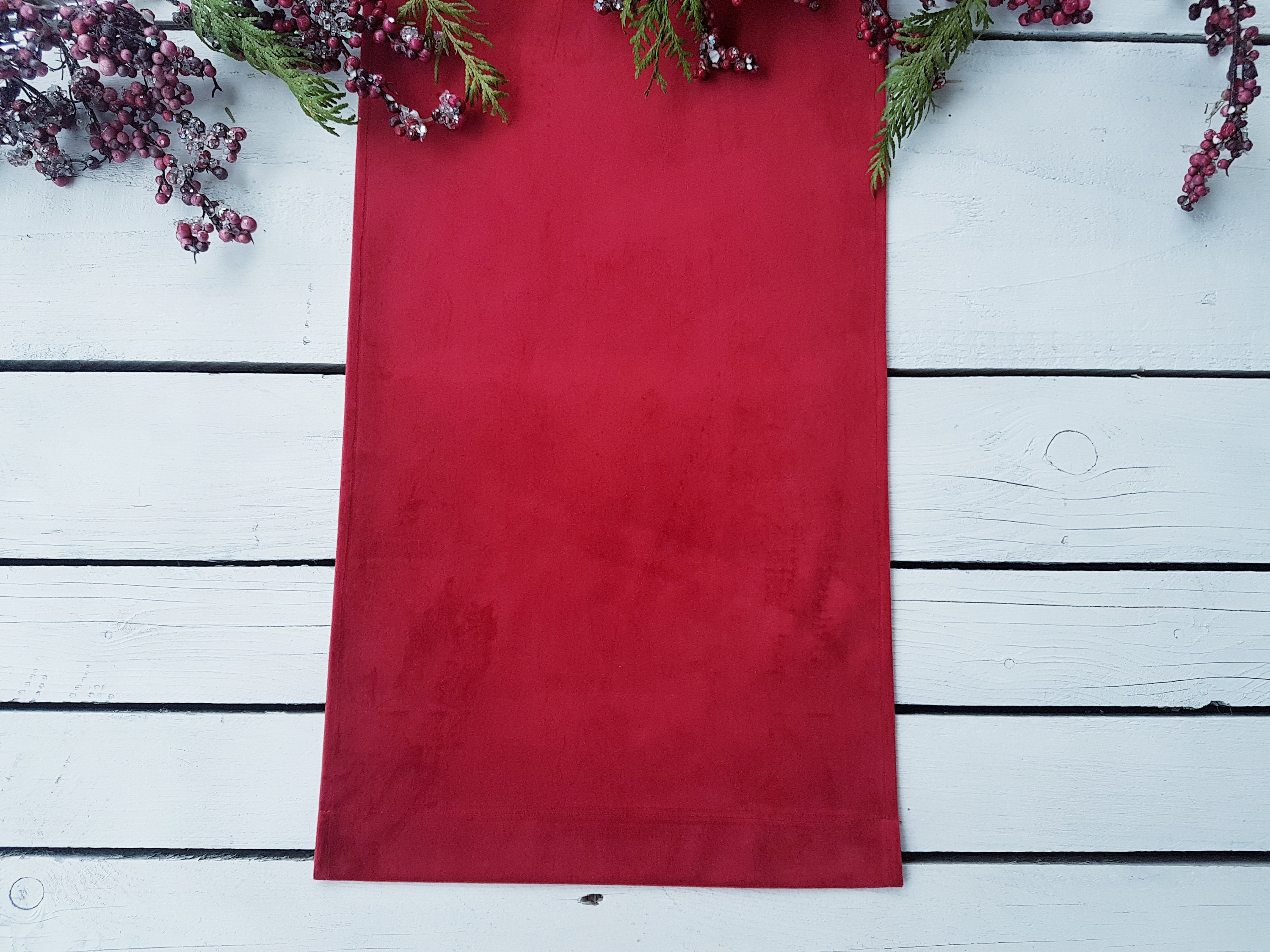 Red Velvet Table Runner Vine Red Table Runner - Etsy