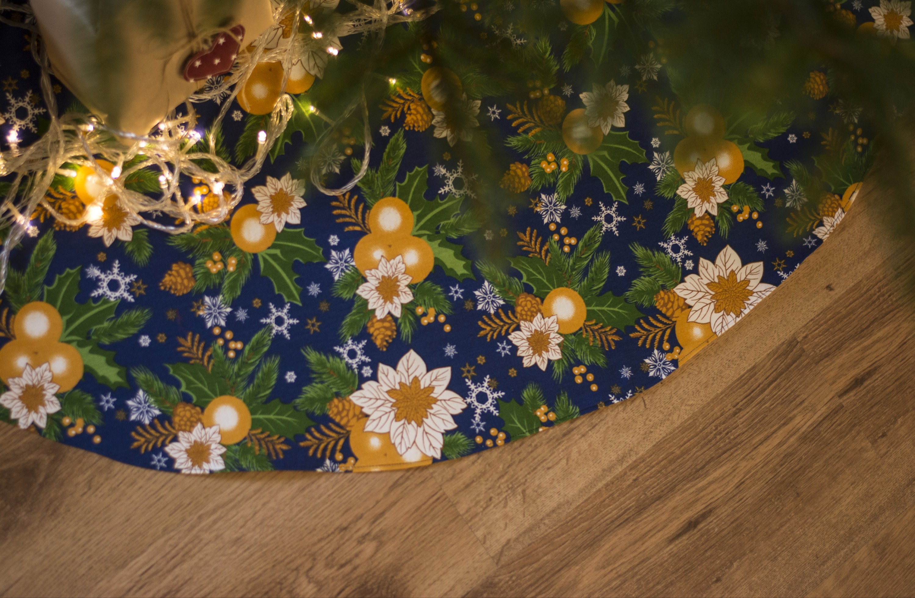 Blue Floral Tree Skirt Christmas Tree Skirt | Etsy