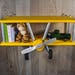 MEDIUM Airplane Shelf, Biplane Shelf, Yellow Airplane Shelf, Airplane ...
