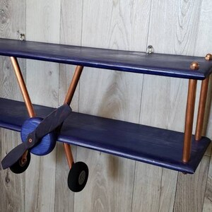 LARGE Navy Airplane Shelf, Biplane, Blue Airplane, Airplane Party ...