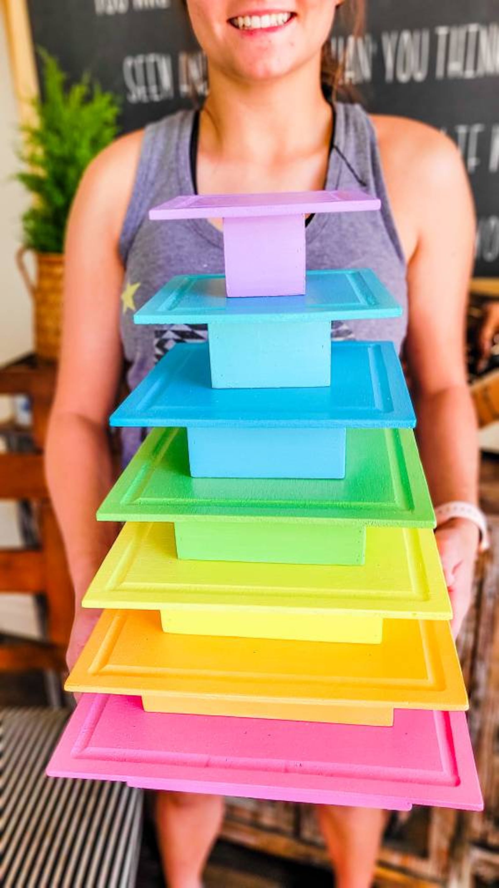 Square Macaron Tower 5 Tier 7 Tier Rainbow Tower Macaroon | Etsy