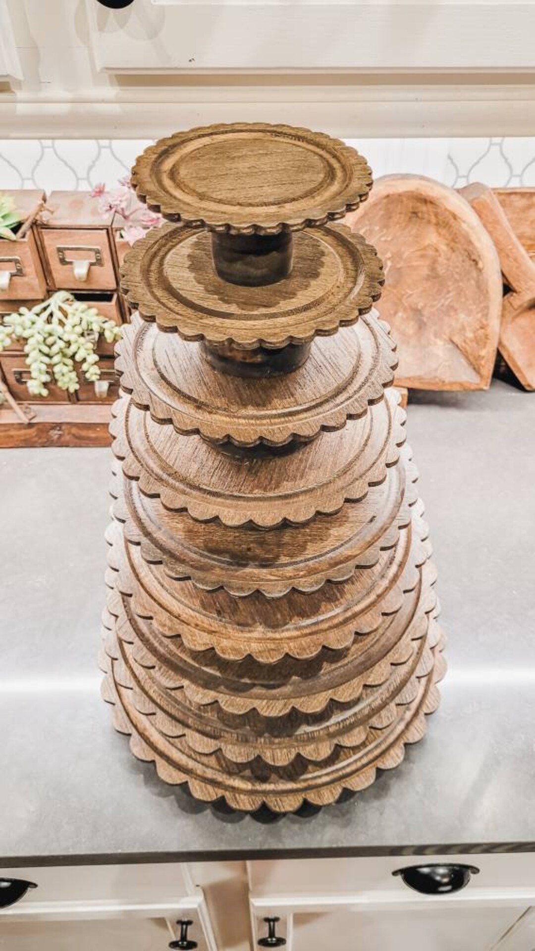 Scalloped Wood Macaron/macaroon Tower - Etsy