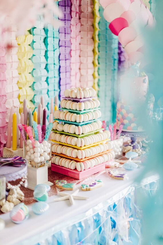 Square Macaron Tower 5 Tier 7 Tier Rainbow Tower Macaroon | Etsy