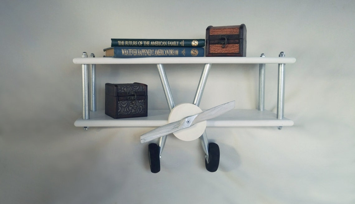 Medium White Airplane Shelf Airplane Decor White Airplane | Etsy