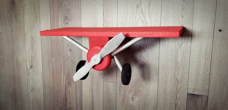 Medium BRIGHT Red Airplane Shelf, Airplane Decor, Airplane Nursery ...