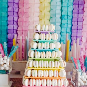 Square Macaron Tower, 5 Tier, 7 Tier, Rainbow Tower, Macaroon Tower - Etsy