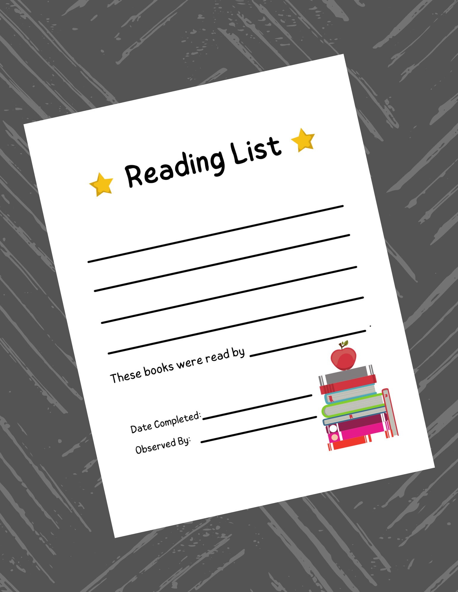 Elementary School Reading Template printable - Etsy