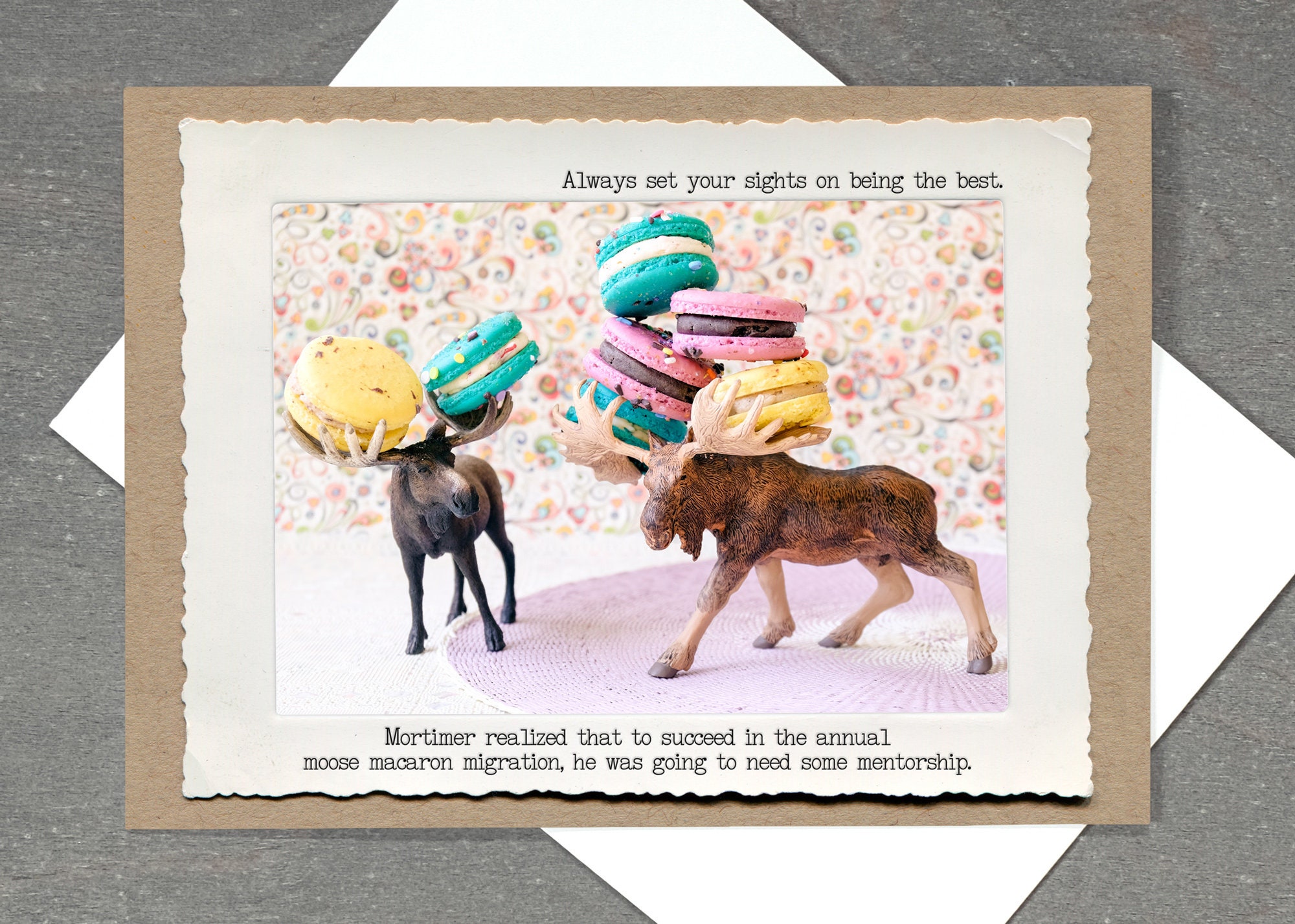 Moose Macarons Funny Greeting Card funny Motivational Card Funny ...