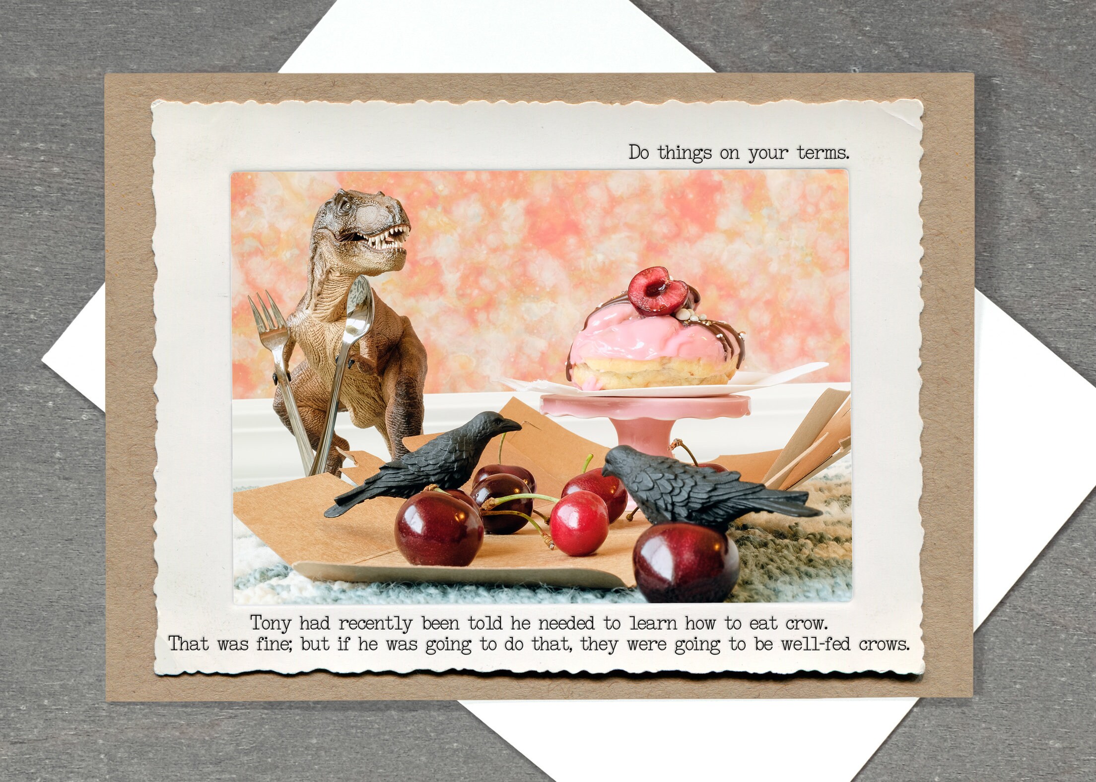 T. Rex Crows Humorous Card • funny Motivational Card • Funny Success ...