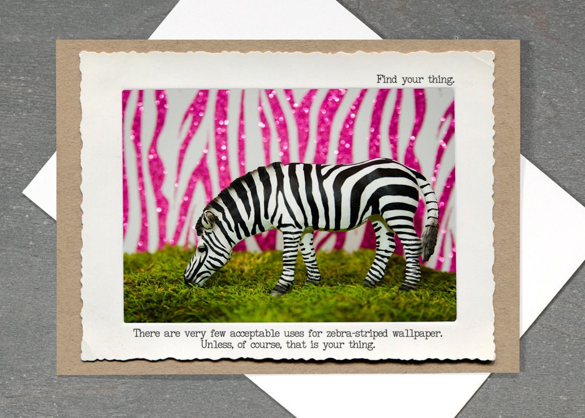 Zebra Greeting Card Humorous Card Blank Greeting Cards - Etsy