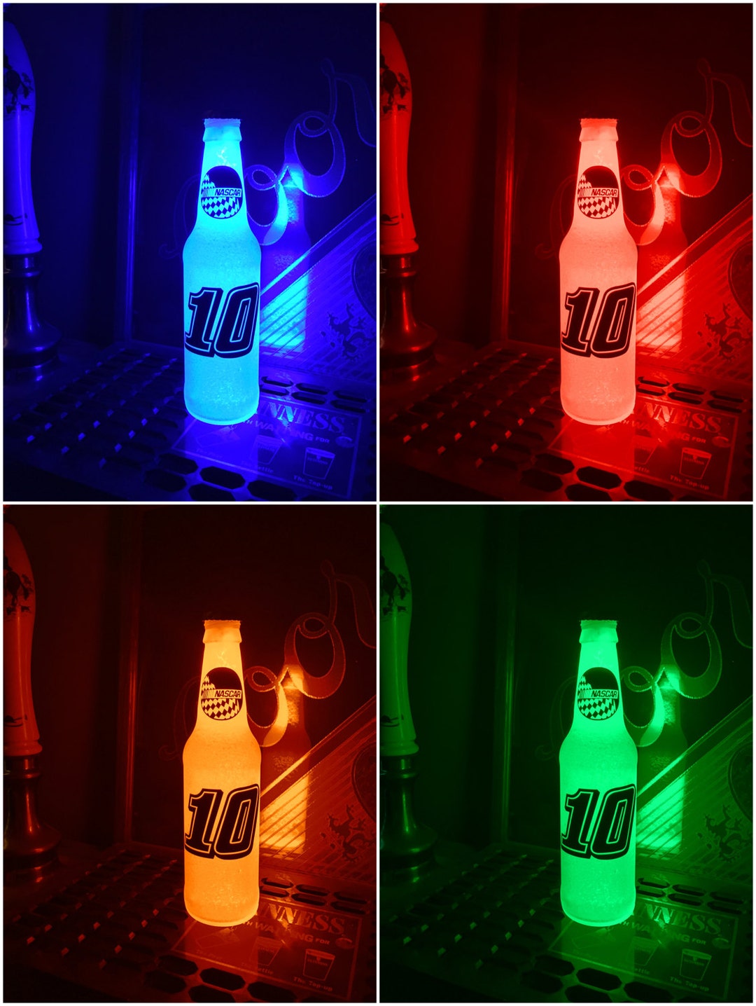 Led NASCAR 10 Danica Patrick Racing Bottle Light Led 12 .OZ Beer Lager ...