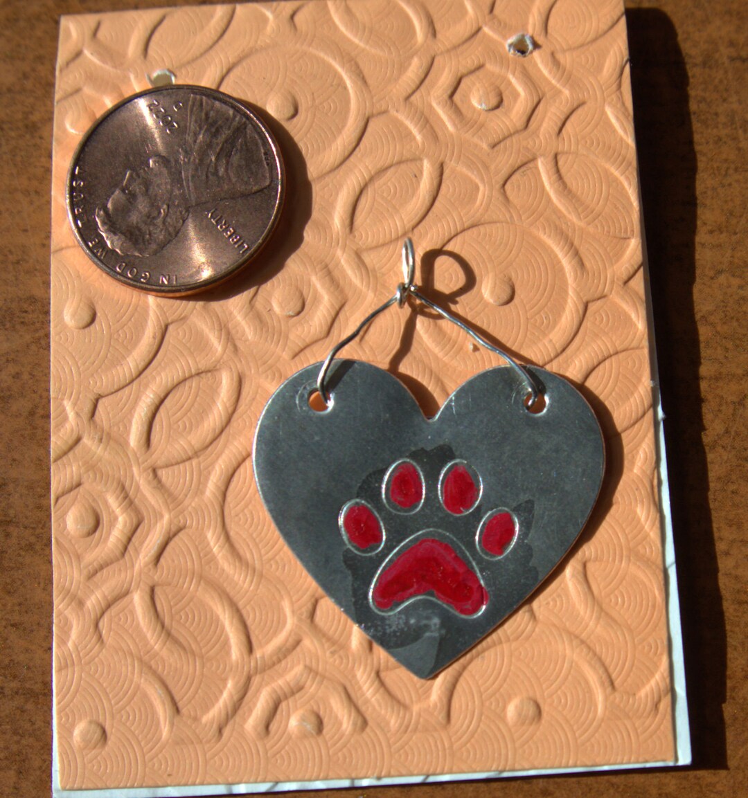 Sterling Silver Handmade Dog Paw Heart Pendant - Etsy