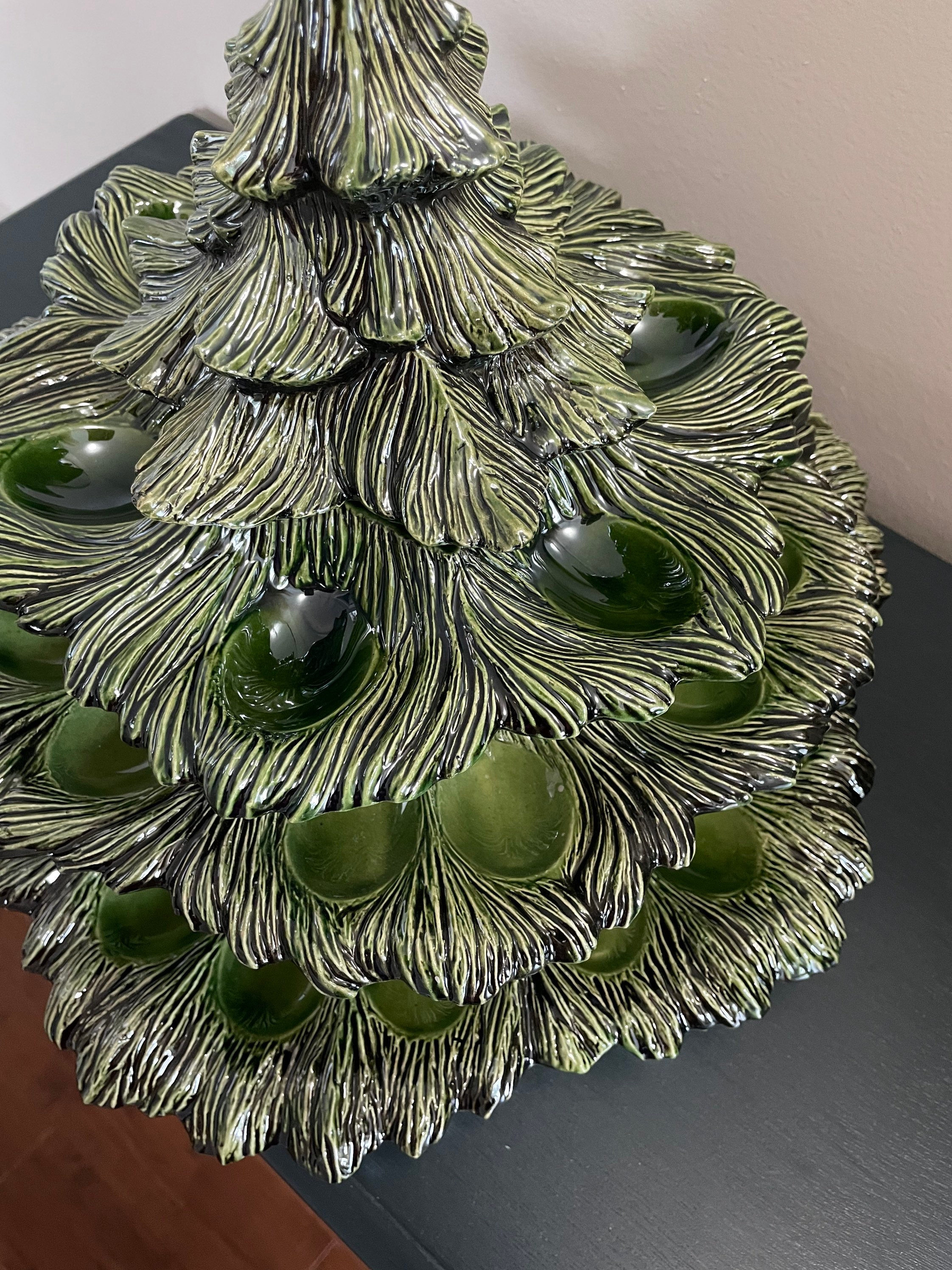 Duncan Hors Doeuvre Deviled Egg Ceramic Christmas Tree in a Beautiful Traditional Green Glaze - Etsy